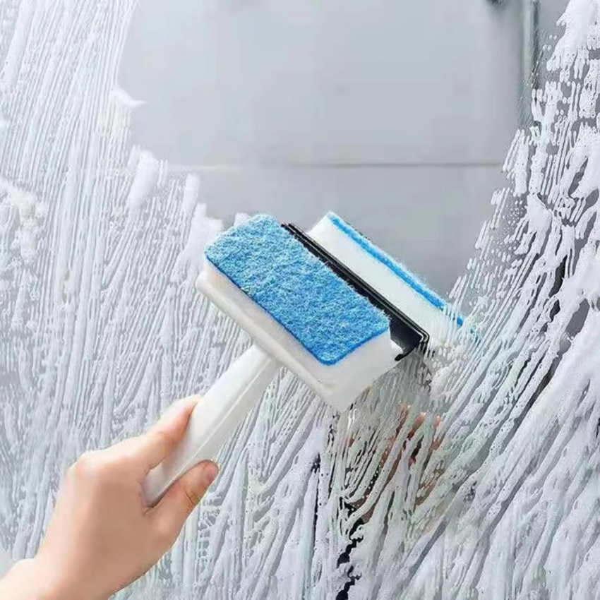 Glass window wiper with sponge