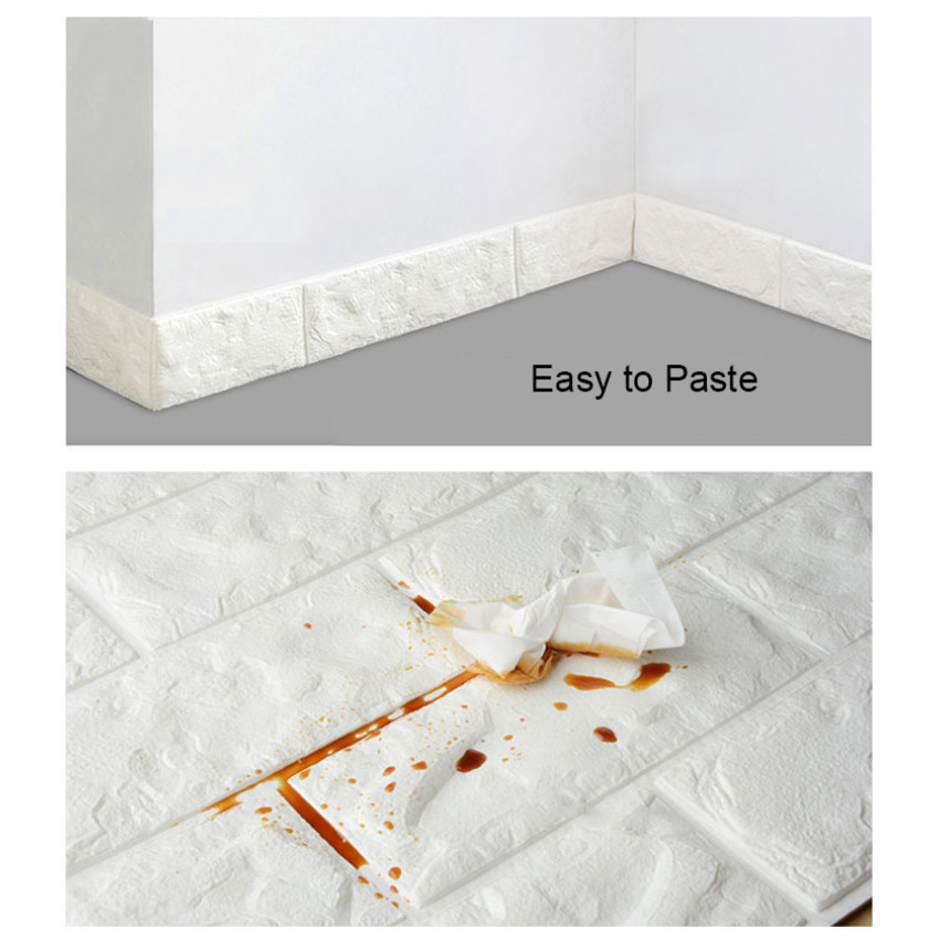 3pcs/Pack Self-adhesive 3D three-dimensional baseboard wall stickers ...