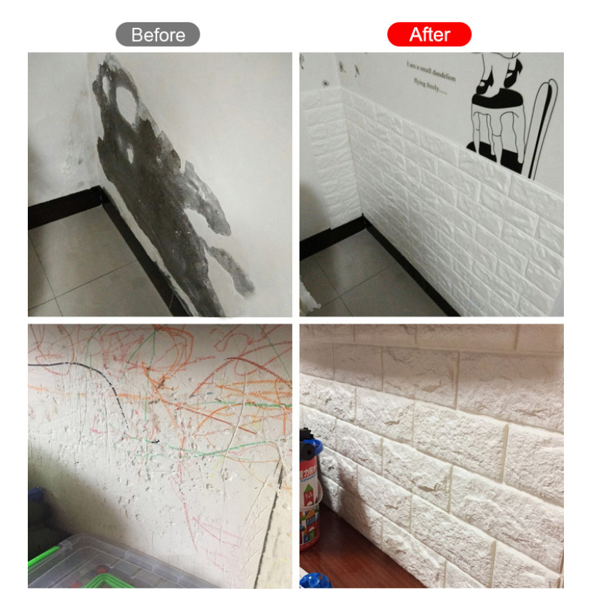 3pcs/Pack Self-adhesive 3D three-dimensional baseboard wall stickers ...