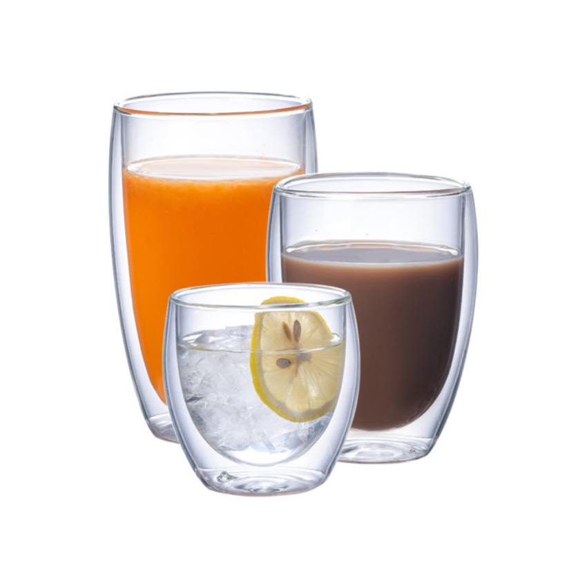 Double layer glass cup