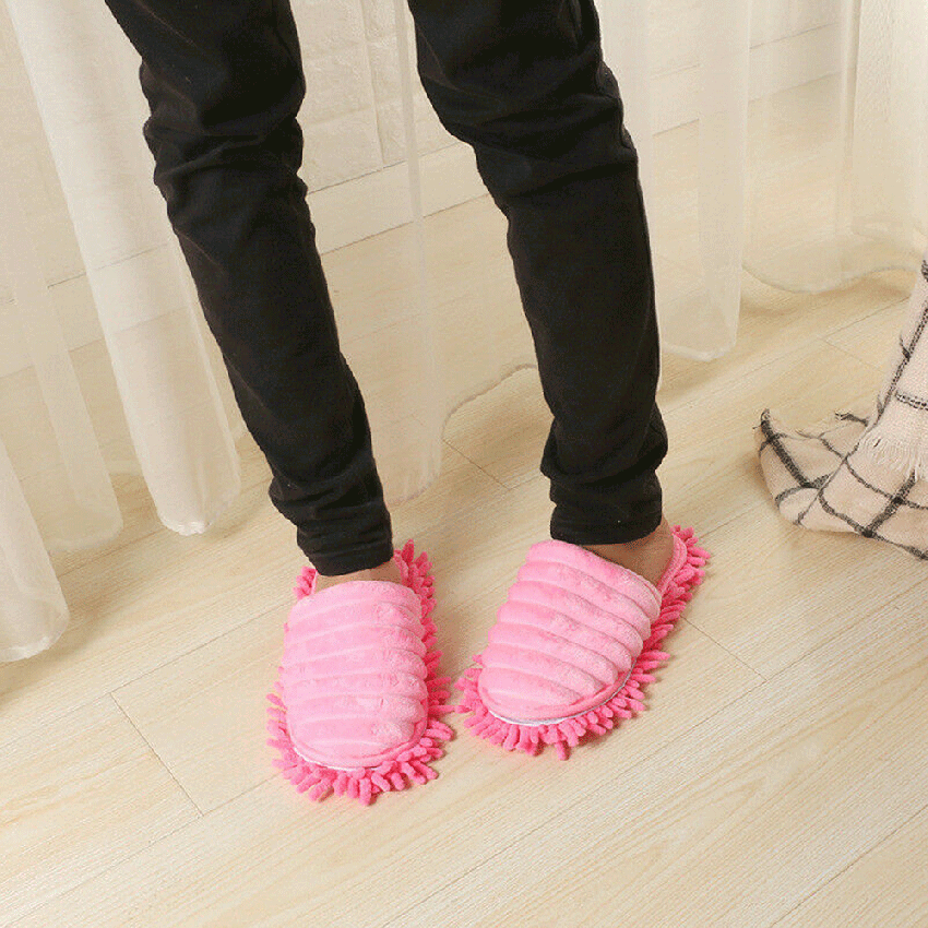 Premium Plush Mop Slippers with Detachable, Washable Bottoms for Easy ...