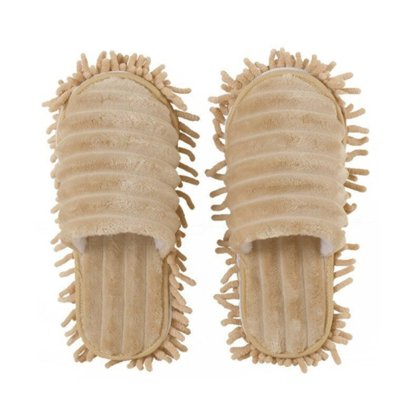Premium Plush Mop Slippers with Detachable, Washable Bottoms for Easy ...