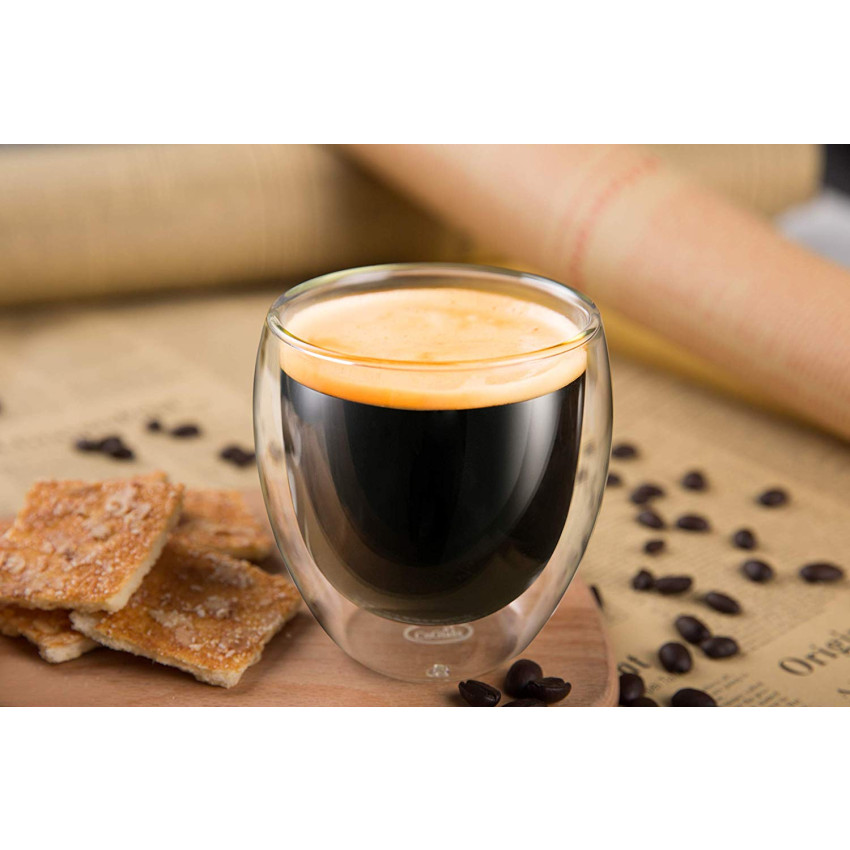 Double layer glass cup