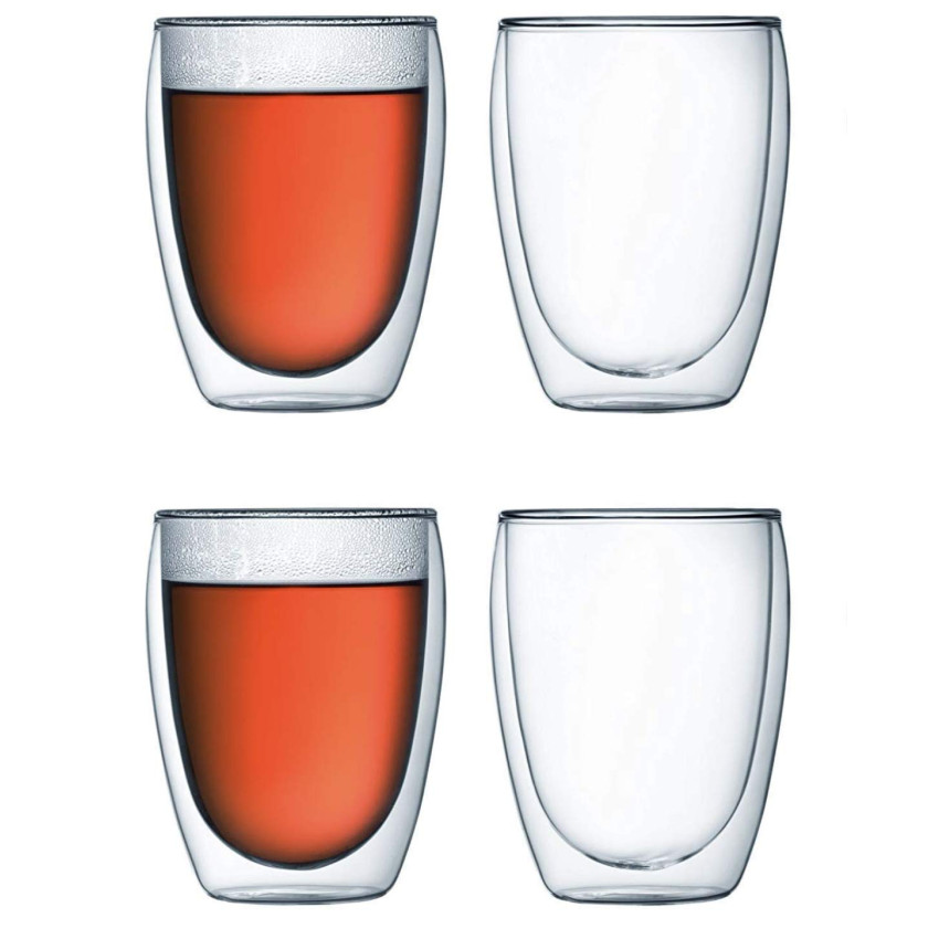 Double layer glass cup