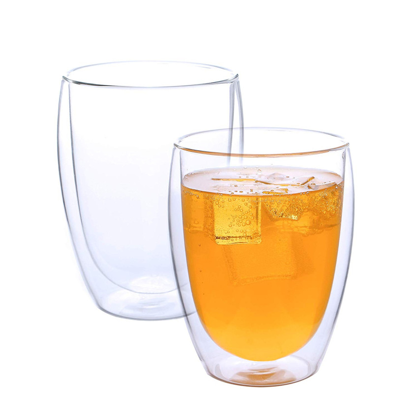 Double layer glass cup