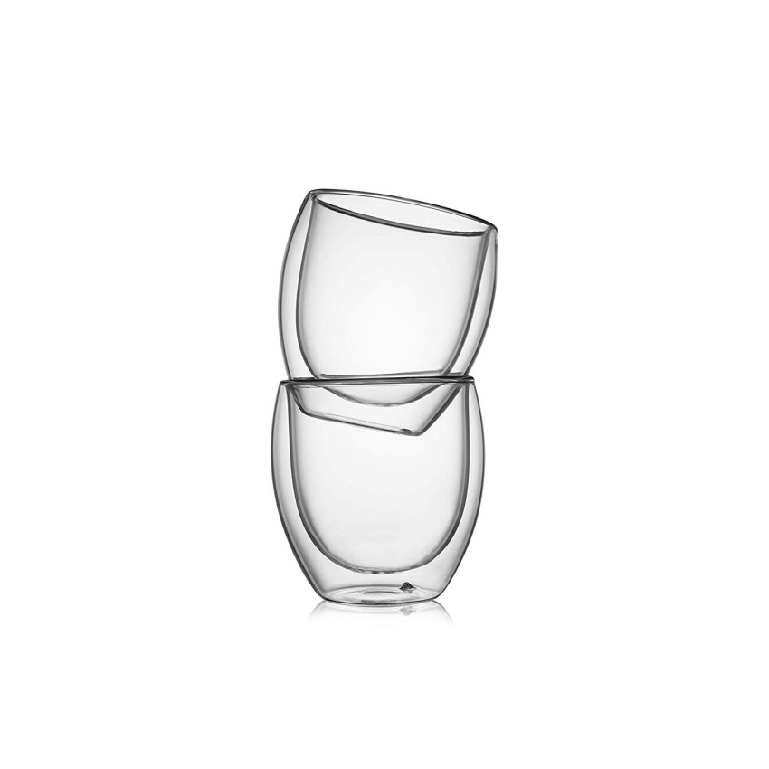 Double layer glass cup