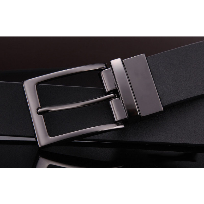 Men Matte rotation Alloy pin buckle leather belt