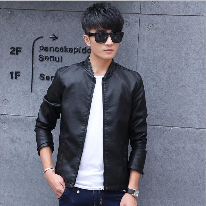 PU leather men's jacket - Clothing - men