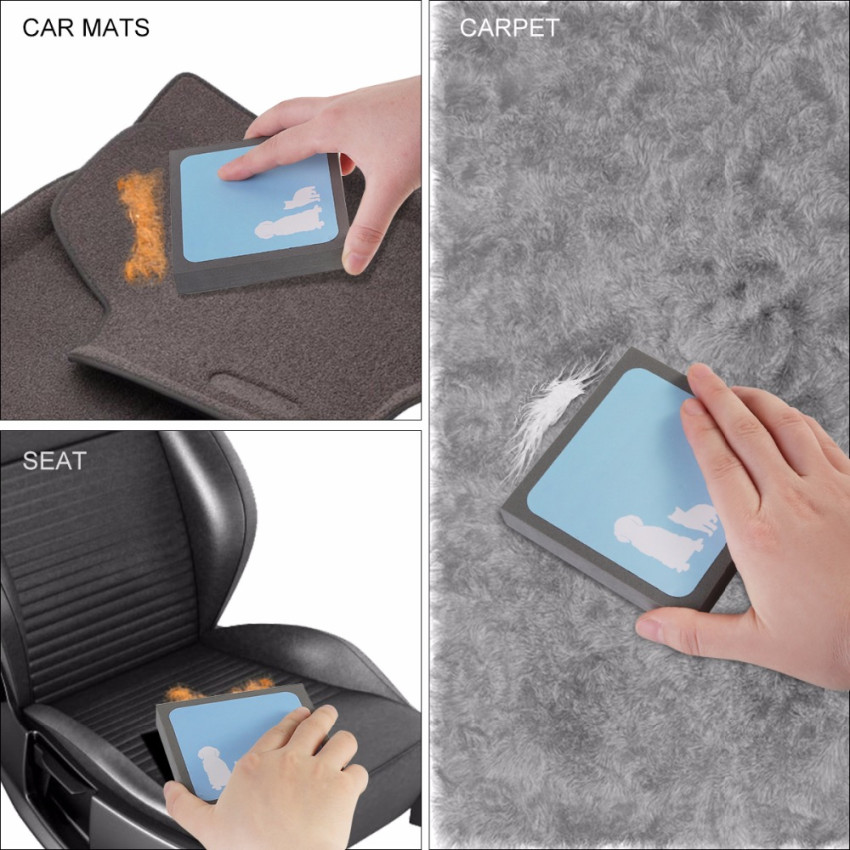 2Pcs Fur Sponge Pet Dog Cat Hair Cleaner