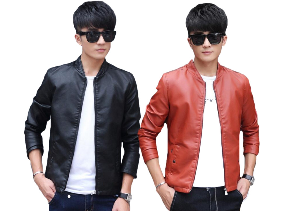 PU leather men's jacket - Clothing - men