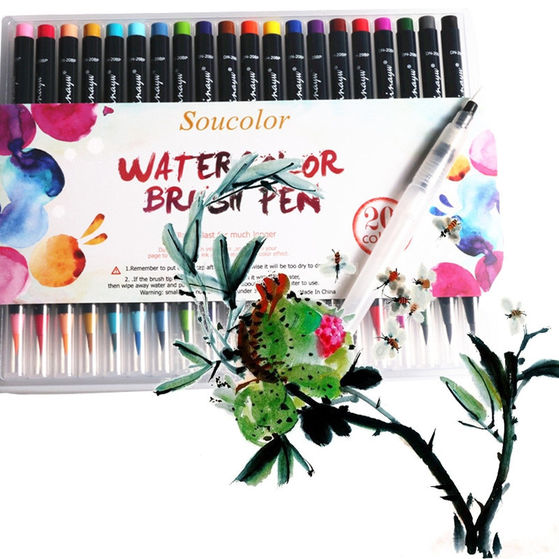 20 Color Painting Soft Watercolor Brush Pen - Tools & Hardware - home