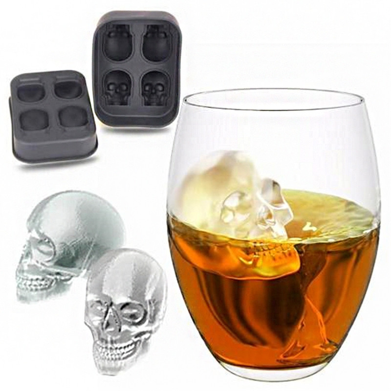 Skull Shape 3D Ice Cube Mold Maker - Kitchen - home